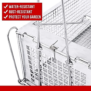 Humane Animal Trap, ALLRoad Rat Trap Chipmunk Catcher Work for Indoor and Outdoor, Catch and Release Live Cage for Mouse, Small Squirrel