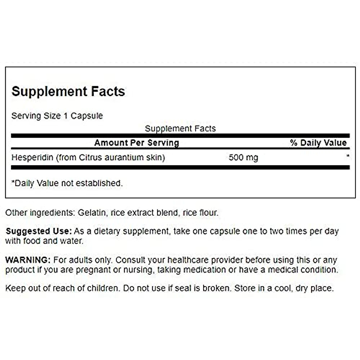 Swanson Hesperidin 500 Milligrams 60 Capsules (4 Pack)