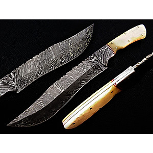 PAL 2000 KNIVES BOW-9293 Handmade Damascus Steel 15 Inches Hunting Knife With Sheath