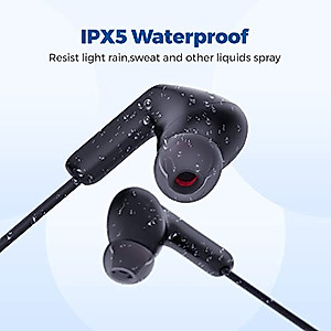 gorsun E19 Bluetooth Headphones Neckband, Wireless in-Ear Sport Headphones, 15H Play Time, Foldable and Lightweight, IPX5 Waterproof, Bluetooth 5.1