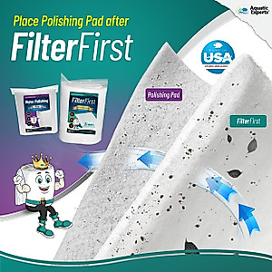 Aquatic Experts Aquarium Filter Floss for Fish Tank Filters - FilterFirst Aquarium Filter Pad - Aquarium Filter Media Roll for Crystal Clear Water, 3/4" - 1" Thick (12 Inch Wide, Aquarium Bundle)