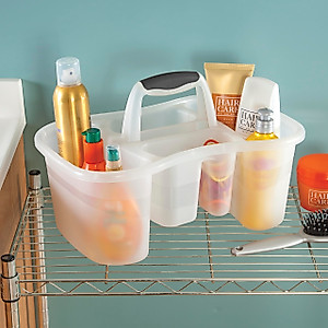 Sterilite 15878606 Bath Caddy, Clear Caddy w/ Black Insert, 6-Pack