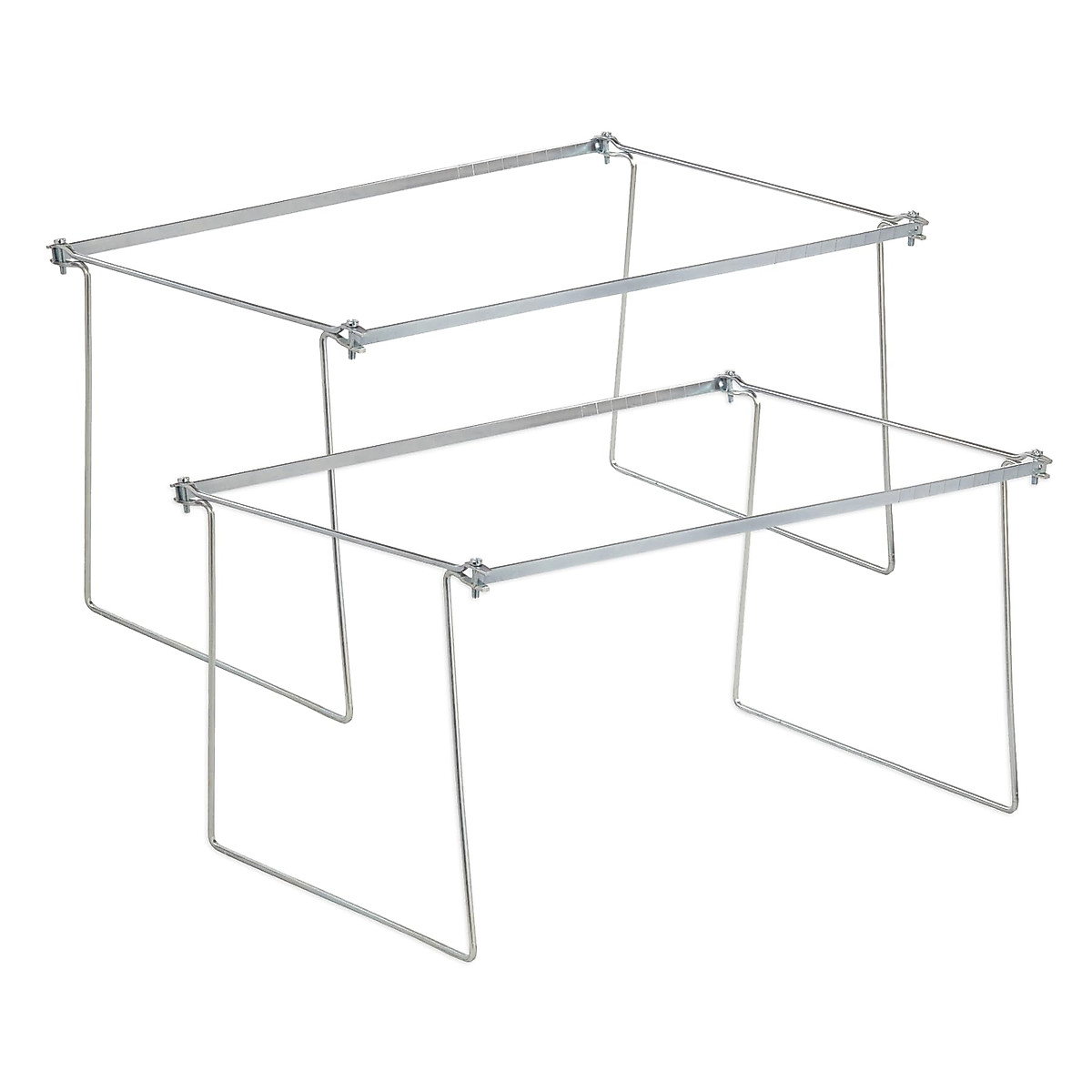 Blue Summit Supplies Letter Size Hanging File Bars, 2 Pack, Sturdy Steel Metal File Cabinet Bars for Hanging Files on Desktop or in File Drawers, Set of 2