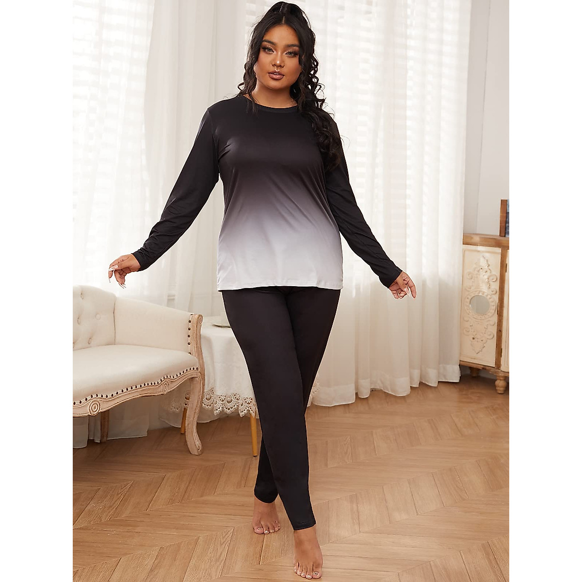 JSVZREU Two Piece Outfits for Women Pants Loungewear Set 2 Piece Outfits Sweatsuit Track Suits Matching Jogger Lounge Sets Long Sleeve(Black,XL)