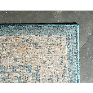 Unique Loom Oslo Collection Traditional Botanical Teal Area Rug (5' x 8')