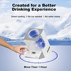 Wine Chiller Electric,Cobalance Wine Chillers Bucket for 750ml Red & White Wine or Some Champagne,Single Bottle Wine Cooler on Patio,Portable Iceless Chiller for Poolside Party,Gift Set for Wine Lover