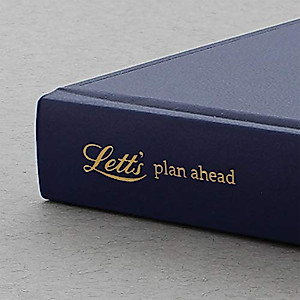LETTS Icon A5 5 Year Diary, Cream Paper, 384 Pages, 8.25 x 5.75 x 0.75 Inches, Navy (B090024), gold