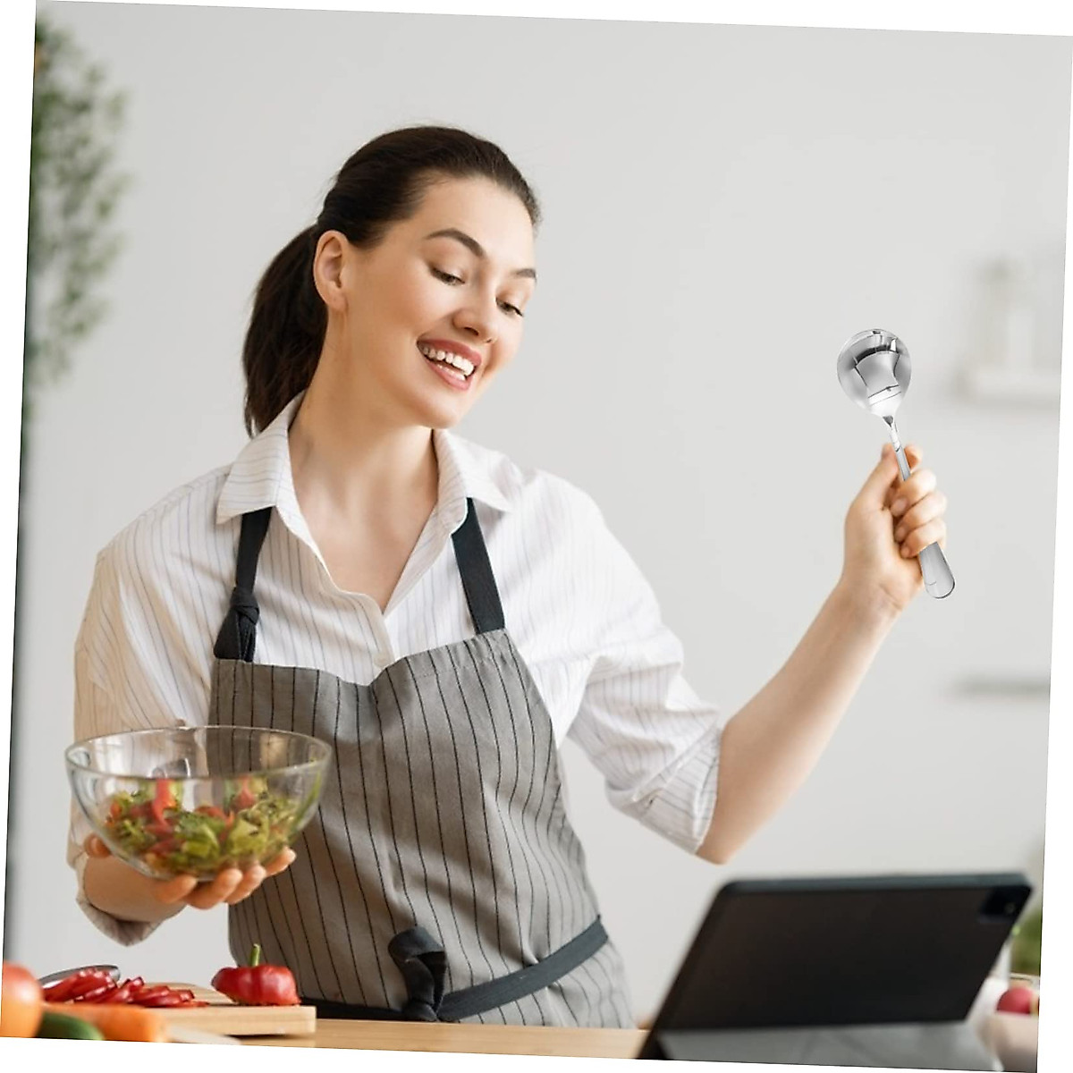 HOMSFOU Salad Spoons 2pcs s Serving Forks Appetizer Fork Salad Spoon Serving Spoon Salad Serving Utensils Korean Spoon Stainless Steel Fork Spoon Salad Fork European Style Ice Cream Child