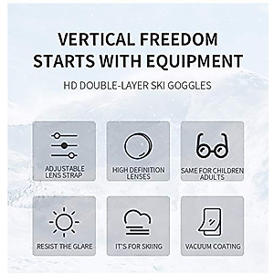 DPLUS Ski Goggles Snow Snowboard Snowmobile Men Women Youth Kids Anti Fog Winter Sports Snowboarding Skiing Goggles (PRINTING)