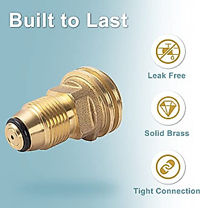 SHINESTAR POL to QCC1 Propane Tank Adapter - Old to New, 100 lb LP Tank Valve to Type-1 Fitting, Solid Brass