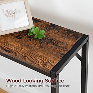 MAHANCRIS Console Table, Narrow Sofa Table, 30.1" Small Couch Table, Thin Sofa Table, Side Table for Hallway, Living Room, Foyer, Corridor, Rustic Brown and Black CTHR7601