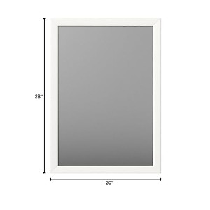 Amazon Basics Rectangular Wall Mount Mirror 20" x 28", Standard Trim, White