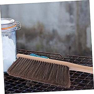 MOLUCKFU BBQ Mesh Brush Whisk Brooms Carpet Cleaning Brush Cleaning Brushes for Household Use Sweeping Bed Brush Clothes Cleaning Brush Blanket Brush Fireplace Broom Replacement Wooden