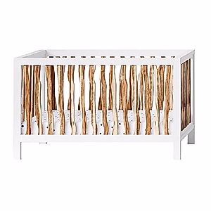 Milk Street Baby 4 in 1 Convertible Baby Crib | Converts to Toddler Bed, Daybed and Full-Size Bed, Fits Standard Full-Size Crib Mattress, 100% Solid Wood, White & Natural