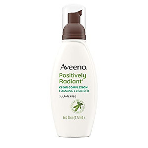 Aveeno Clear Complexion Foaming Oil-Free Facial Cleanser with Soy Extract & 0.5% Salicylic Acid, Acne Treatment Face Wash for Acne-Prone Skin, Sulfate-Free & Hypoallergenic, 6 fl. oz