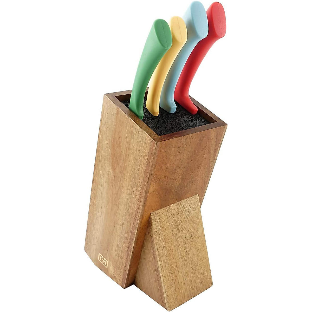 HomeEase Wood Universal Knife Block, Storage Holder Organizer, Easy to Clean Removable Plastic Rods