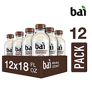 Bai Coconut Flavored Water, Molokai Coconut, Antioxidant Infused Drinks, 18 Fl Oz (Pack of 12)
