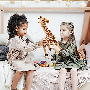 NICERINC Giraffe Stuffed Animal Lifelike Stuffed Animal Design with Wire-Framed Legs & Soft Posable Neck Giraffe Plush Doll for Boys and Girls’s Birthday (20 Inches)