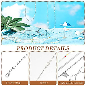 JenPen 8 Pcs Belly Chain Adjustable Waist Chain Summer Beach Bikini Boho Waist Body Beads for Women Adults Multilayer(Modern Style)
