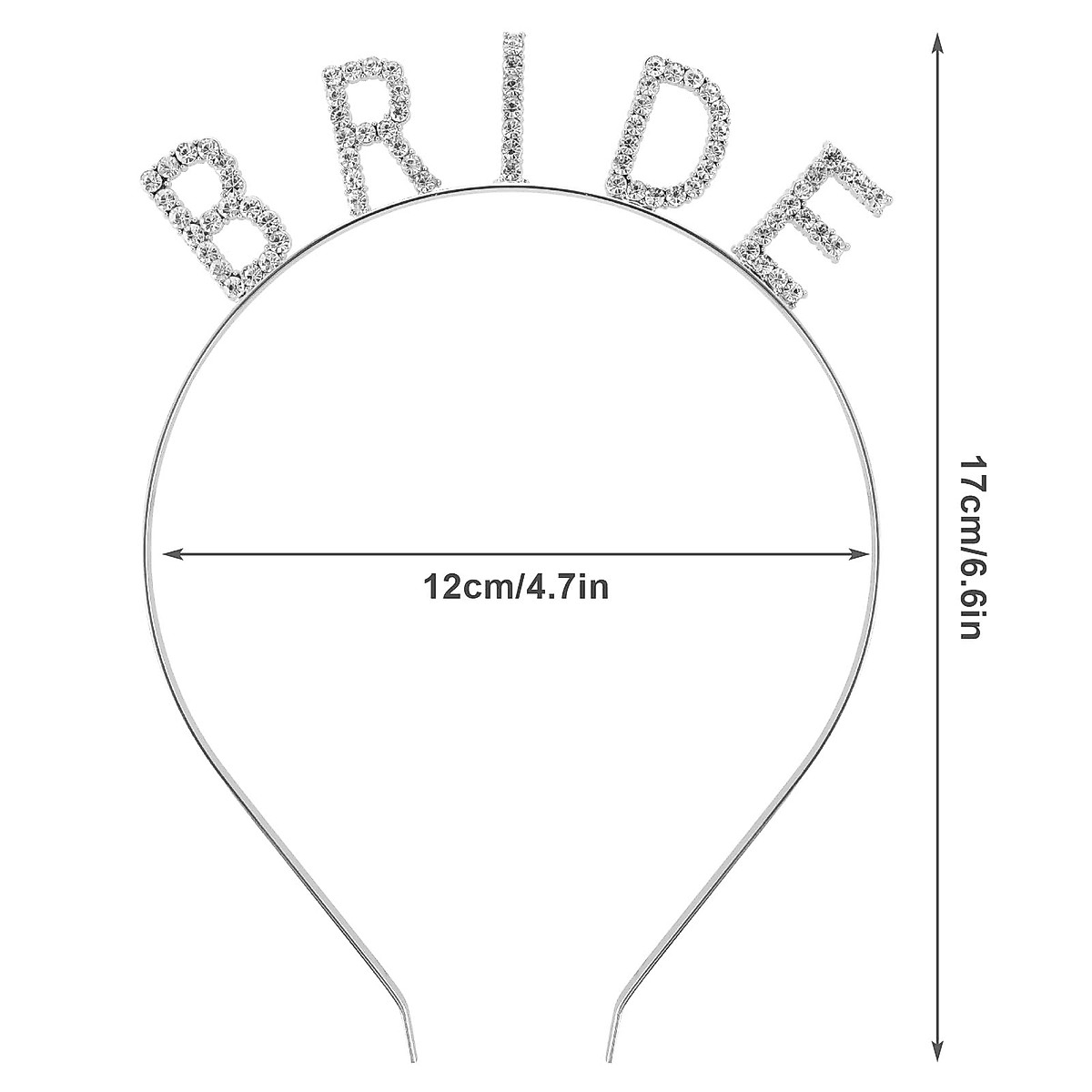 Teaaha Bride Headband, Sparkling Bridal Crown for Bachelorette Party, Shower, Wedding Gift - Hair Accessory for Women and Girls (White)