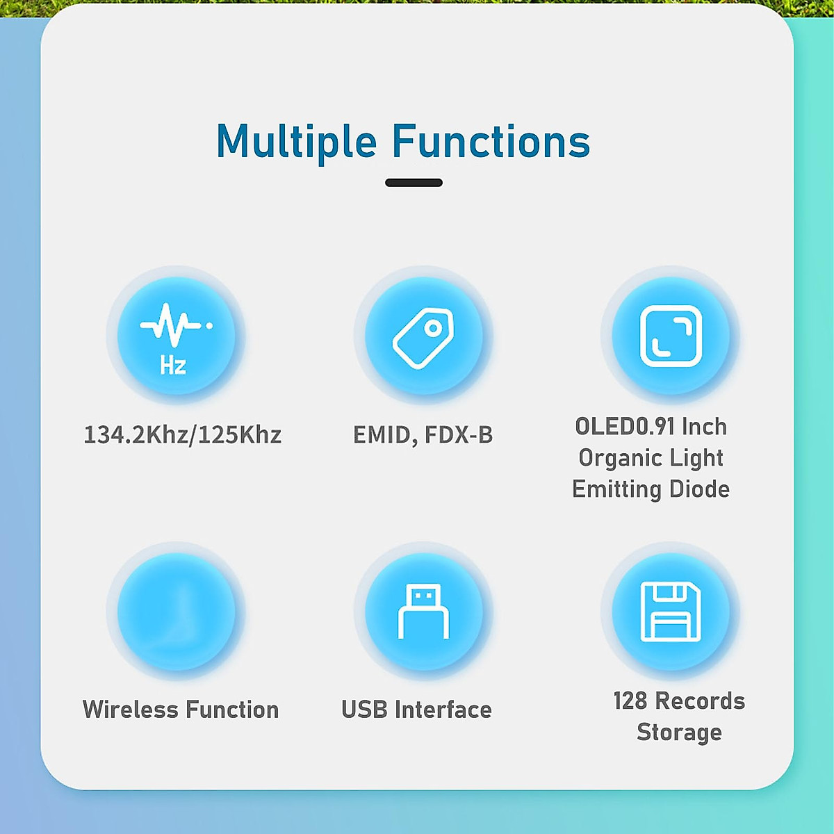 Microchip Reader 0.91 Inch Screen Animal Pet Chip ID Scanner, Wireless Identification, 128 Label Storage