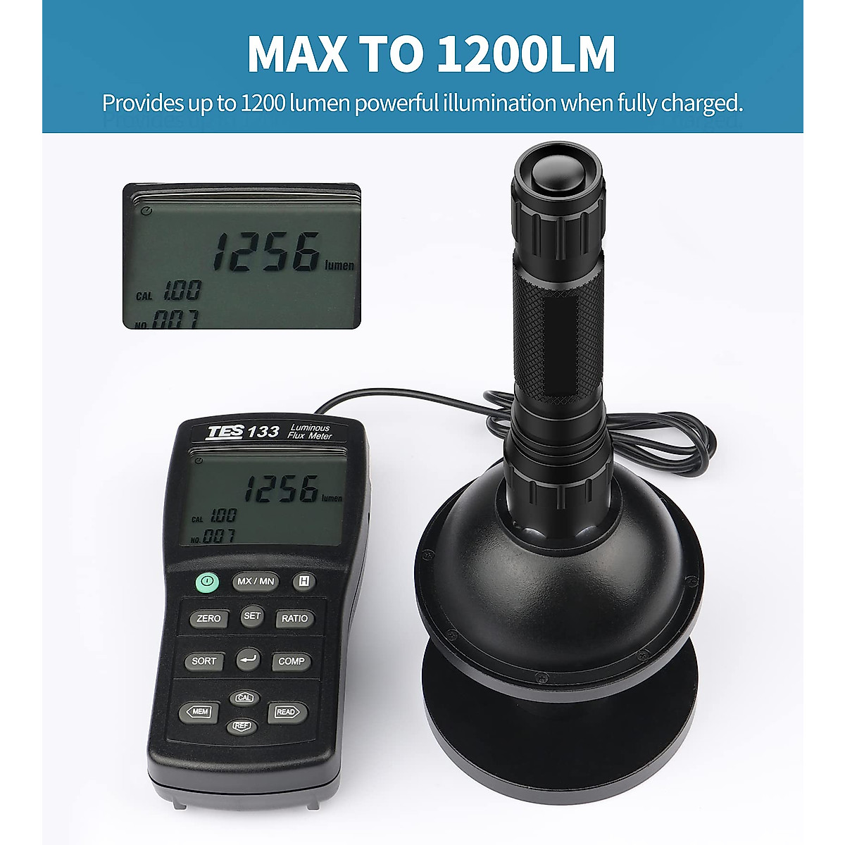 Feyachi FL14-MB Tactical Flashlight 1200 Lumen Matte Black LED Weapon Light with mLok Flashlight Mount and Pressure Switch Included