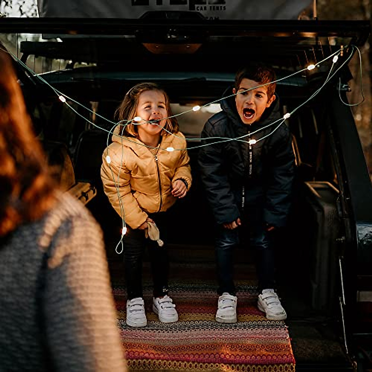 MPOWERD Luci Solar String Lights + Phone Charger: White 18' Rechargeable via Solar or USB-A, 100 Lumens LEDs, Lasts Up to 20 Hours, Waterproof, Camping, Backyard, and Travel