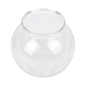 Zerodis Heavy Duty Plastic Round Fish Bowl Style Break Proof Multipurpose Small Round Fish for Desk Bookcase Decorations (L)