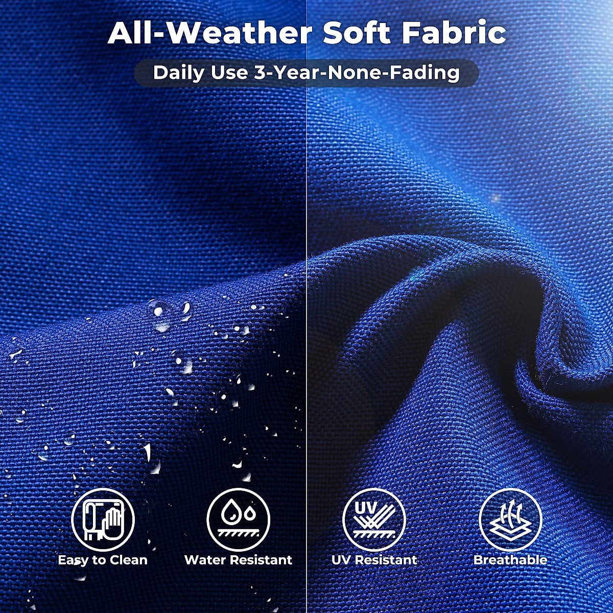 ovios Patio Modular Sectional Sofa, Outdoor Wicker Rattan Middle Sections Couch with Comfy Cushions, Modern Wicker Rattan Deep Seat Chairs for Furniture Set, Navy Blue