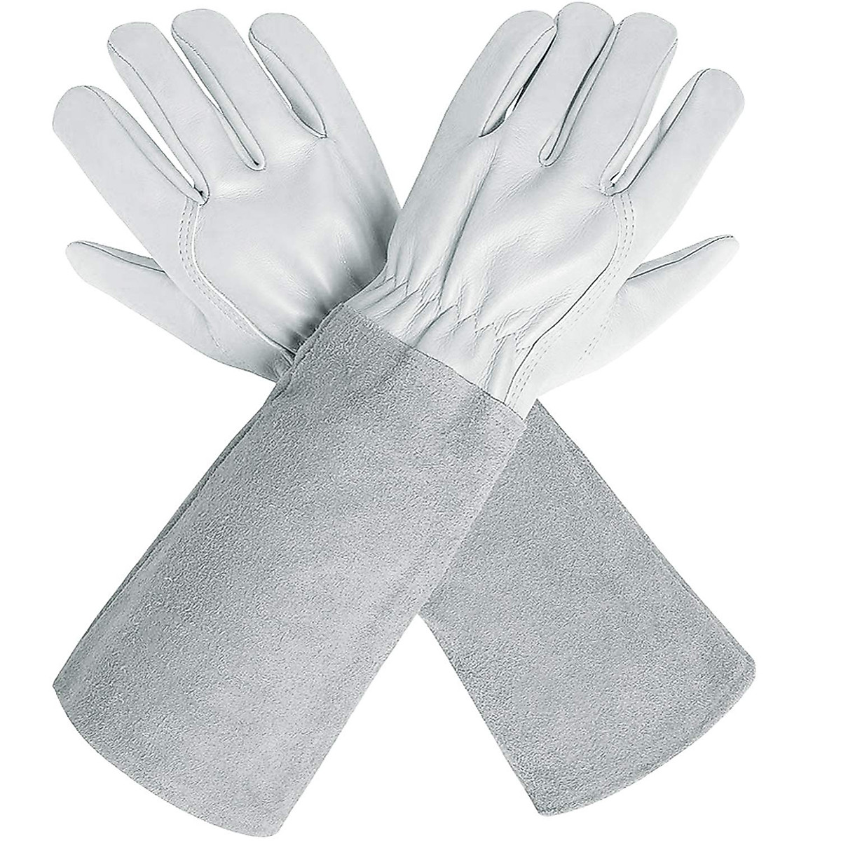 Rose Pruning Gloves for Men and Women. Thorn Proof Goatskin Leather Gardening Gloves with Long Sheepskin Gauntlet to Protect Your Arms Until The Elbow