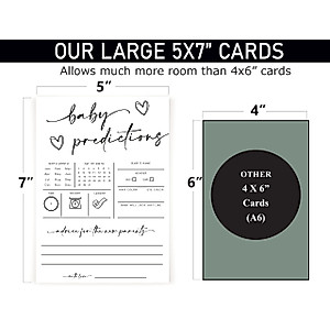 50 Baby Shower Game Large Picture Predictions and Advice Cards, New Mom & Dad Card or Mommy & Daddy to Be, Girl or Boy Babies New Parent Message Advice Book Fun Gender Neutral Party (50-Cards)