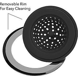 Kitchen Set of 2 Sink Strainers, Flexible Silicone Good Grip Kitchen Sink Drainers, Traps Food Debris and Prevents Clogs, Large Wide 4.5’ Diameter Rim
