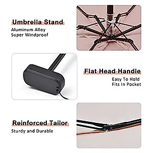 LEAGERA Mini Umbrella For Purse - UPF 50+ UV Blocker Umbrella, Small Lightweight Travel Umbrella Compact Sun Umbrella, Women Kids Parasol Umbrellas, Silver&Purple