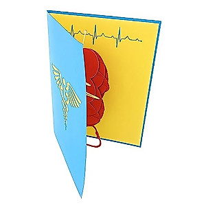 PopLife Healthcare Heart 3D Pop Up Card, For Doctors, Nurses, EMTs, Essential Medical Staff - Hospital Thank You Note - Pop Up Valentines Card - Anniversary Pop Up Mother's Day Card, Happy Birthday