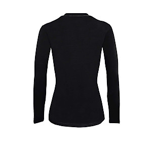 Natural Uniforms Women's Under Scrub Tee Crew Neck Long Sleeve T-Shirt (Black, X-Large)