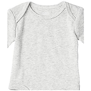 Amazon Essentials Unisex Babies' Long-Sleeve Bodysuits, Pack of 6, Navy/Grey Heather/White, 0-3 Months