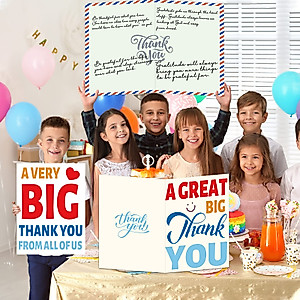 3 PCS Giant Thank You Greeting Cards Big 14 x 22 Inch Size Large Gratitude Giant Cards with Envelopes Thanks for Birthday Party Baby Shower Wedding Jumbo Gifts for Boys Girls
