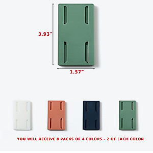 8-Pack Self Adhesive Power Strip Holder, Plug-in Socket Fixer Bracket Stand Surge Protector Fixator Desk Wall Mount Punch Free for Kitchen Home and Office