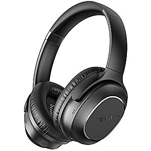 Tribit 32dB Active Noise Cancelling Headphones, Qualcomm QCC3003 Chip Wireless Headphones with CVC8.0 Mic, Over-Ear Bluetooth Headphones, HiFi Sound, Deep Bass for Travel, Office, Connect to 2 Devices