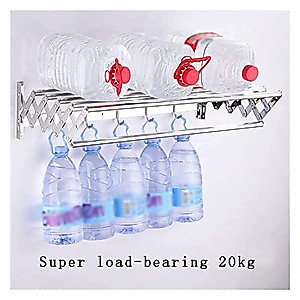 XMCX Foldable Laundry Drying Rack Wall Mounted Clothes Airer Compact Portable Collapsible Easy Storage Large Capacity Drying Rods Dryer (Size : 50cm/19.7inch)