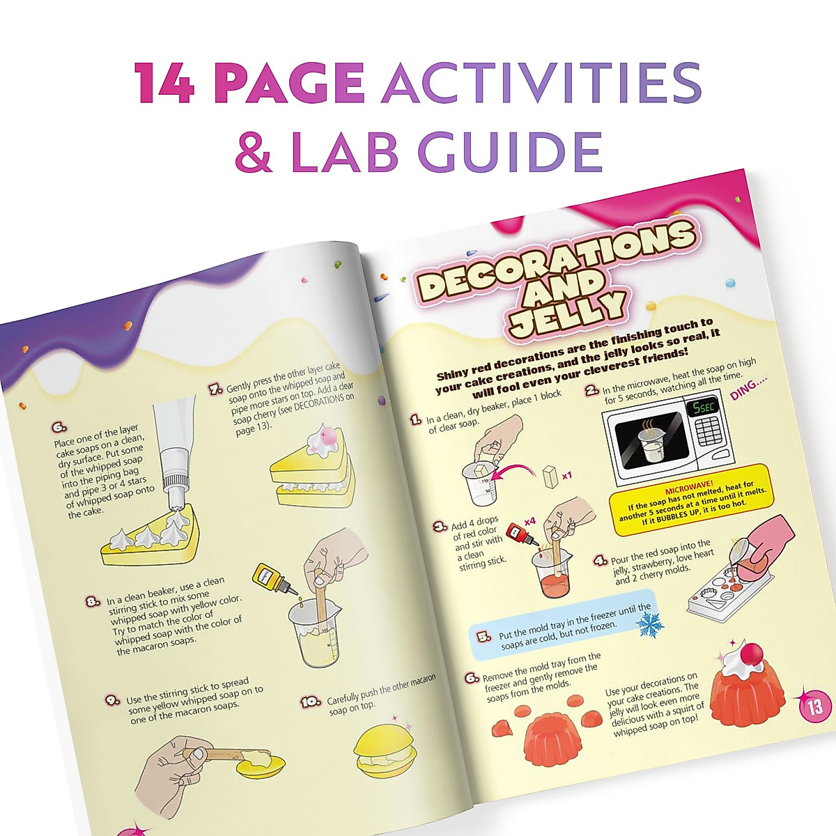 Playz Yummy Cupcake Soap & Bubbles DIY Science Kit - Fun STEM Gift for Age 8, 9, 10, 11, 12 Year Old Girls and Boys - Educational Arts and Crafts for Kids Age 8-12