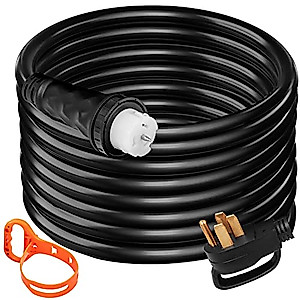 VEVOR 20 FT 50 Amp Generator Extension Cord STW 6/3 + 8/1 Generator Cord 125V 250V UL Listed Generator Power Cord N14-50P & SS2-50R & CS6364 Twist Lock Connectors