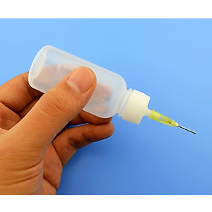 SHAOTONG 6Pcs Squeeze Bottle with 14Pcs Dispensing Needles and 1Pc Dispensing Brush and 12Pcs Cap (30ml+50ml+100ml)