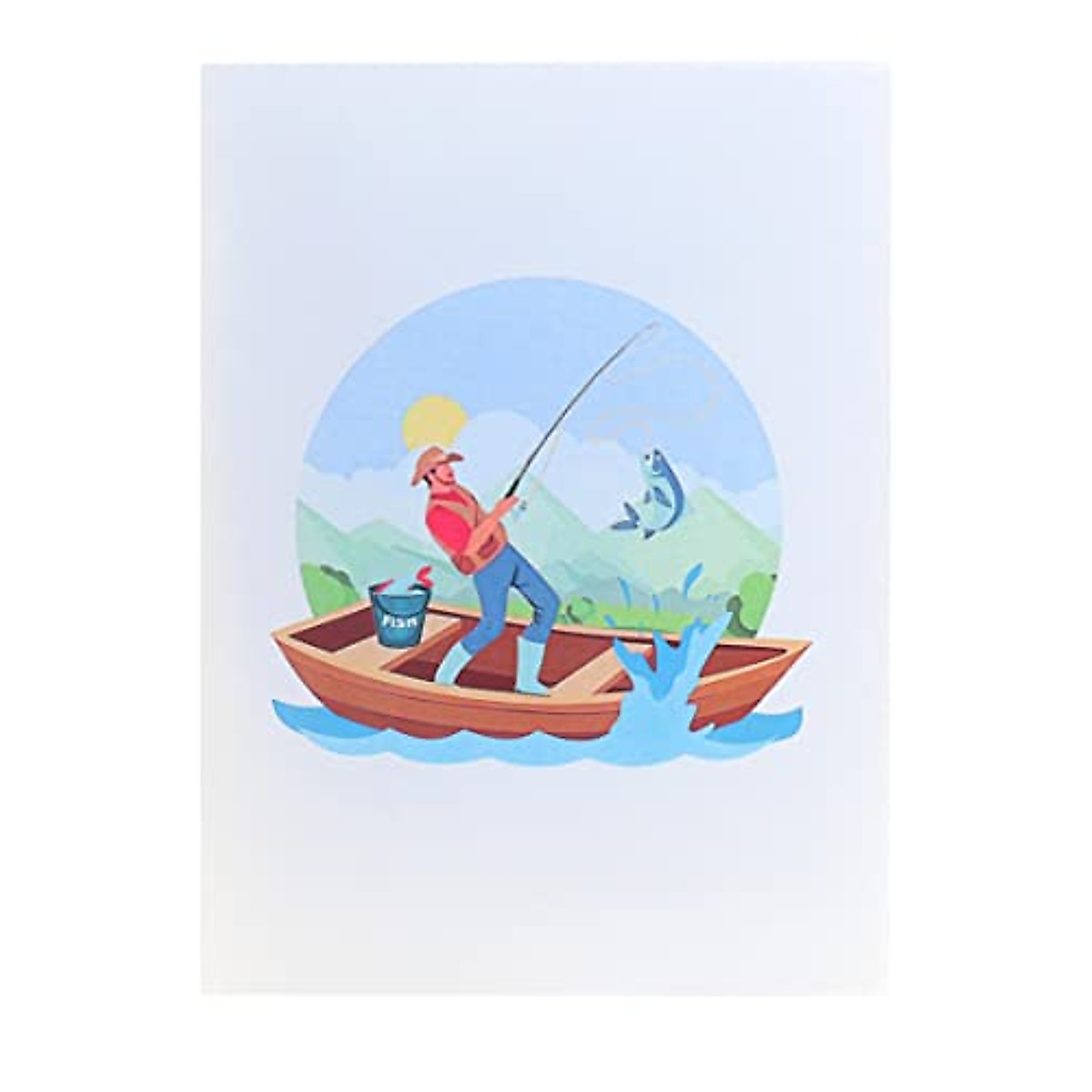 iGifts And Cards Awesome Fishing Pop Up Greeting Card - Friendship, Retirement, Happy Birthday, Father’s Day, Dad, Husband, Adventure, Get Well, Boss, Mountain Fishing Card, Card for Fisherman