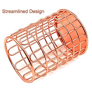 Superbpag Wire Metal Desktop Pencil Holder, Set of 2, Rose Gold