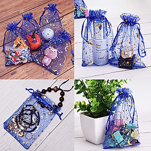 Noverlife 50PCS Drawstring Sheer Organza Bags, Tulle Mesh Party Favor Gift Bag Jewelry Pouches for Wedding Birthday Baby Shower Festival Cosmetics Perfume Chocolates - 4x6in (10x15cm)