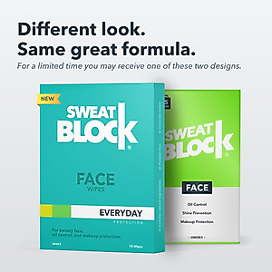 SweatBlock Antiperspirant Face Wipes for Men & Women - 15 Count - Helps Control Oily Skin, Reduce Shine & Facial Perspiration - Clinically Tested - Vitamin E