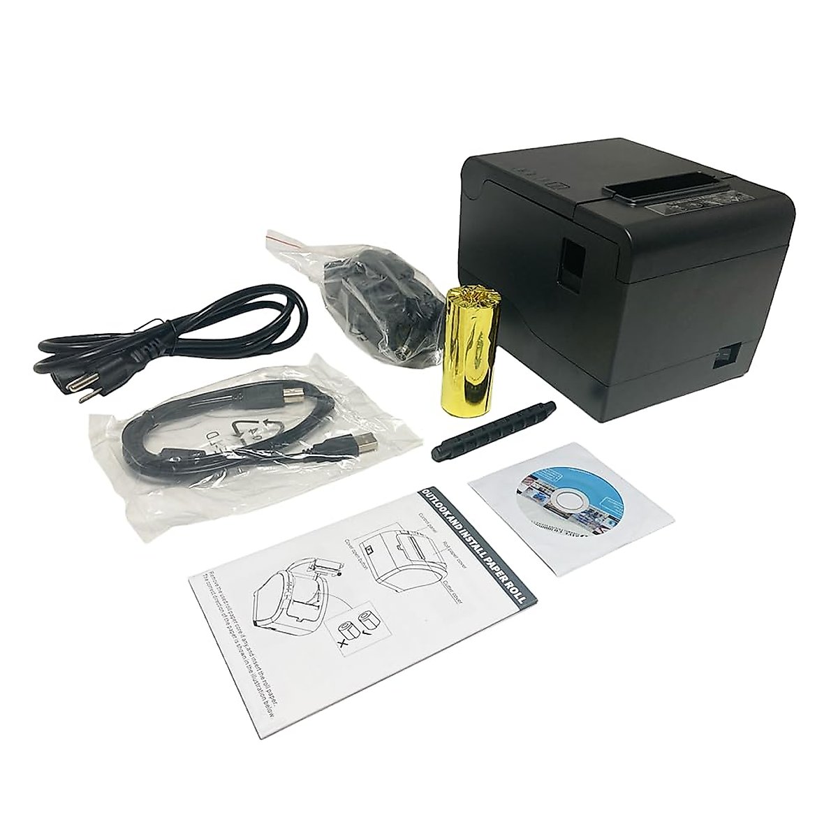 ZY808 Receipt Printer - 80mm POS Thermal Printer with WiFi USB LAN Connection, Support iOS, MAC, iPhone, Android, PC and Support Ebay, Amazon, Shopify, Etsy, USPS Integration.