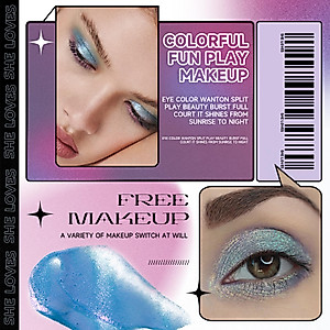 Easilydays Chameleon Liquid Eyeshadow, Pearlescent Intense Color Eye Shadows, Highly Pigmented Metallic, Shimmer, Multi-Reflective Finishes Glitter Makeup for Women and Girls, Eye Cheek Brightening Makeup (#05)