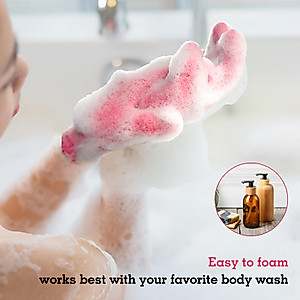 Evridwear Exfoliating Glove Shower Gloves Exfoliate Dead Skin for Dry Sensitive Skin No Irritation with Hanging Loop